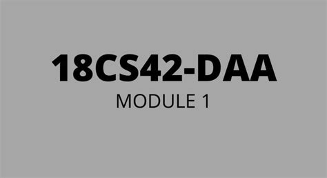 18cs42 module 1 design and analysis of algorithms vtu notes