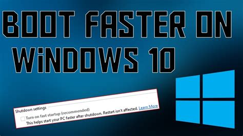 How To Disable Fast Startup On Windows 10 Faster Boot Time YouTube