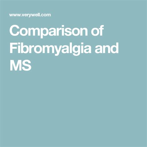 Comparison Of Fibromyalgia And Ms Sjogrens Chronic Disease Multiple Sclerosis Fibromyalgia
