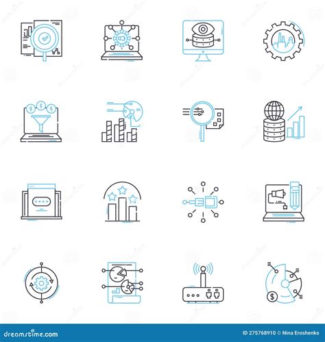Financial Forecasting Linear Icons Set Projections Analytics