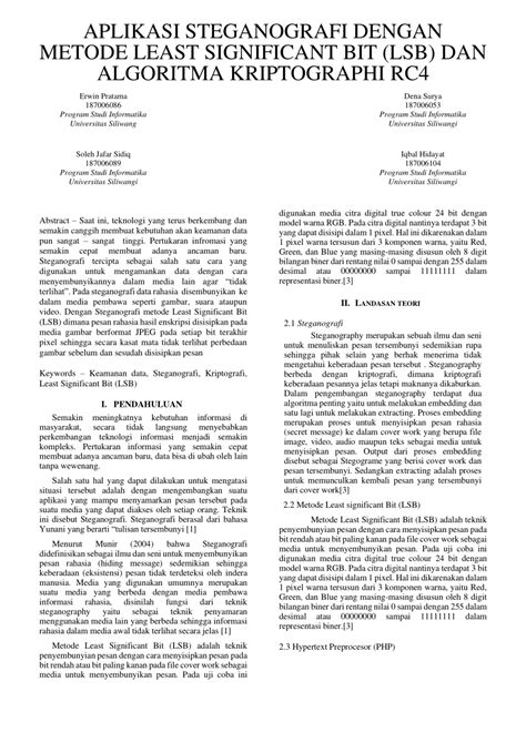 pdf aplikasi steganografi dengan metode least significant bit lsb dan algoritma kriptographi rc4