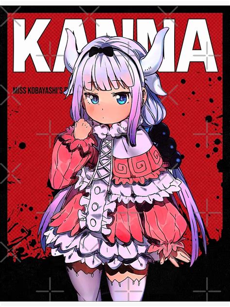 Kanna Kamui Miss Kobayashis Dragon Maid Red Comic Design Poster For Sale By Ikaxii Redbubble