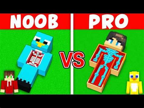 NOOB Vs PRO SECRET INSIDE BODY HOUSE Build Challenge In Minecraft