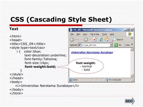 ppt css cascading style sheet powerpoint presentation free download id 6107050
