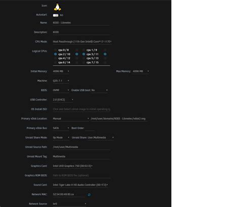 how to setup unraid share 9p mode within a libreelec vm vm engine kvm unraid