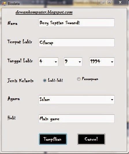 Cara Menampilkan Data Di TextBox Ke MessageBox Pada C Dewan Komputer