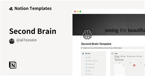 Second Brain Template By Al Hossein Notion Marketplace