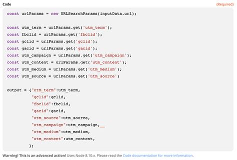 javascript error can t separate utm parameters from query string using code by zapier zapier
