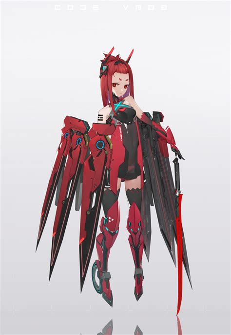 Wallpaper Mecha Girls Weapon Thigh Highs Icy02 Artwork Redhead Red Eyes 2188x3164