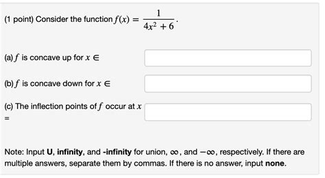 solved 1 point consider the function f x 1 4x2 6
