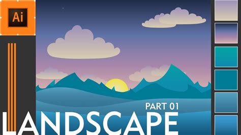 Adobe Illustrator CC Tutorial How To Make A Beautiful Landscape