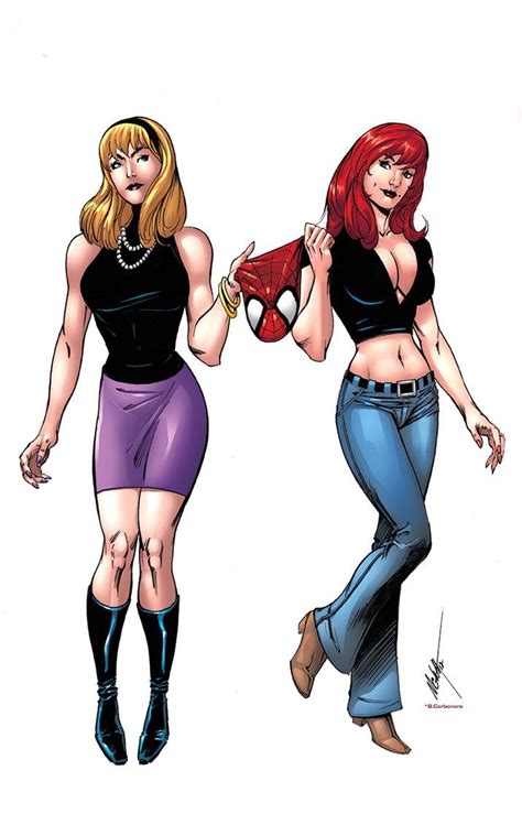 Mary Jane And Gwen Stacy Black Cat Marvel Marvel Girls Gwen Stacy