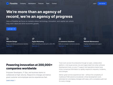 Tailwind CSS Services Page With Icon Features Flowbite