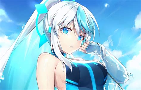 Wallpaper Girl Sexy Wet Long Hair Anime Blue Eyes Beautiful Pretty For Mobile And Desktop