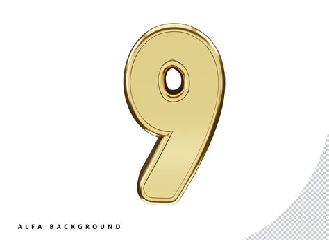 9 Golden Number With 3d Rendering Graphic By Crop3dbusiness Creative