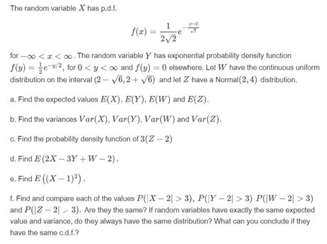 solved the random variable x has p d f f a zze 22 for