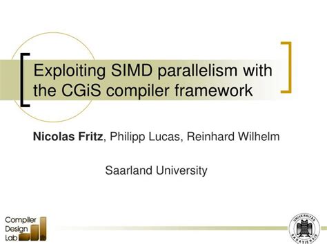 ppt exploiting simd parallelism with the cgis compiler framework powerpoint presentation id