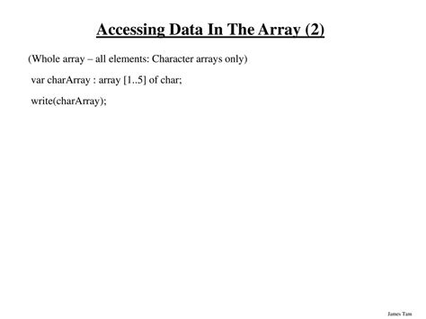 arrays in this section of notes you will be introduced to a homogeneous composite type one