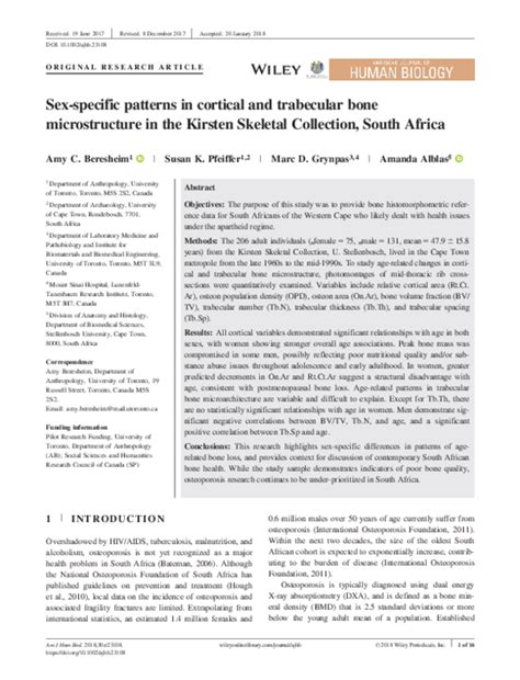 pdf sex specific patterns in cortical and trabecular bone microstructure in the kirsten