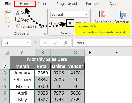 Comma Style In Excel How To Apply Comma Style In Excel