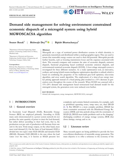 pdf demand side management for solving environment constrained economic dispatch of a