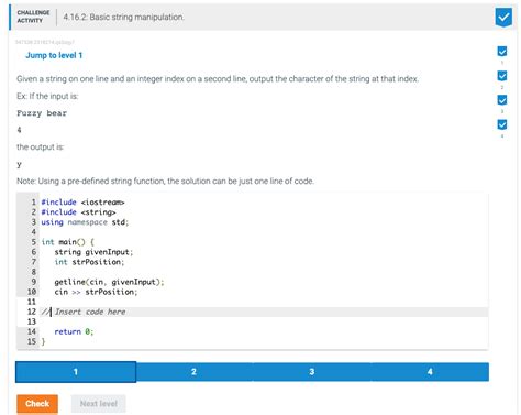 Solved Challenge Activity Basic String Manipulation Chegg