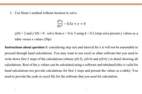 solved 1 use heun s method without iteration to solve dạy