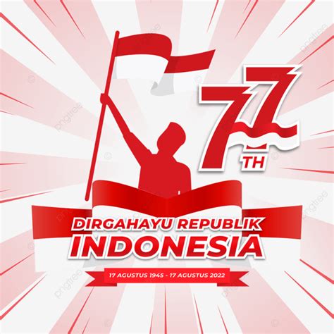 77th Indonesian Independence Day With Man Carry The Flag Hut Ri 77