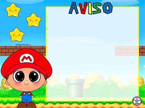 Pin en Temática Mario Bros Decoración aula de preescolar Carpeta del