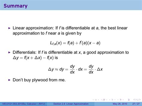 lesson 12 linear approximation