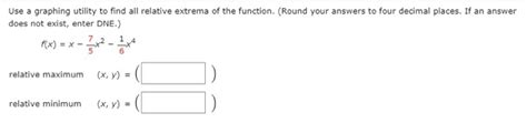 solved find all relative extrema of the function use the