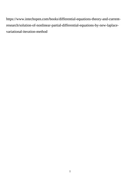 pdf solution of nonlinear partial differential equations by new laplace variational iteration