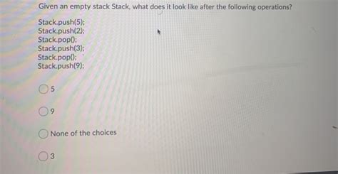 solved given an empty stack stack what does it look like