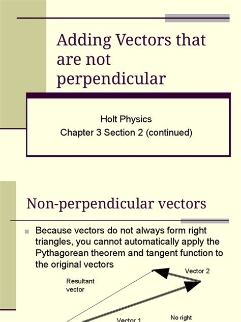 adding two vectors nonperpendicular pdf pdf euclidean vector triangle