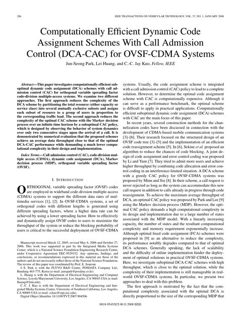 pdf computationally efficient dynamic code assignment schemes with call admission control dca