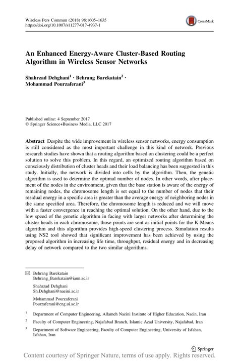 an enhanced energy aware cluster based routing algorithm in wireless sensor networks request pdf