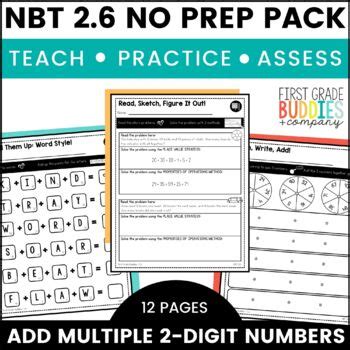 NBT 2 6 Adding 2 Digit Numbers No Prep Tasks For Instruction And Assessment