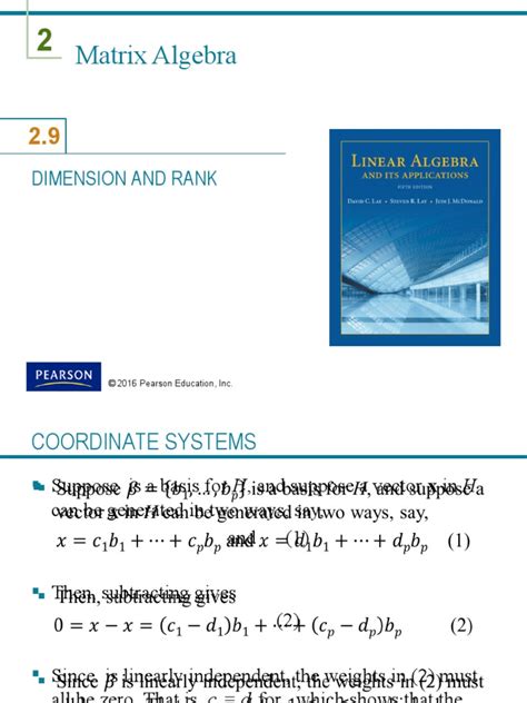 matrix algebra dimension and rank pdf linear subspace basis linear algebra