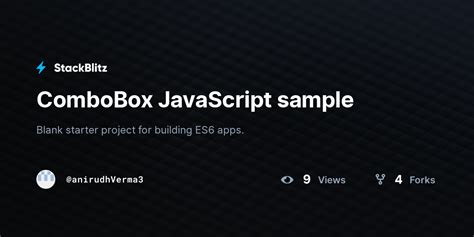 ComboBox JavaScript Sample StackBlitz