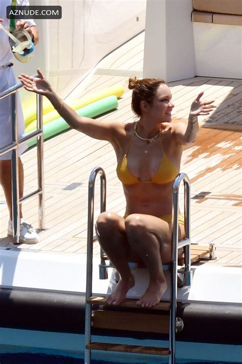 Katharine Mcphee Takes A Dip In The Ocean While Relaxing On A Yacht During Her Honeymoon In