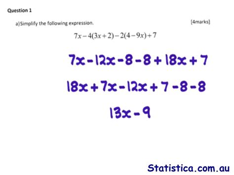 question 1 simplify expression m135 math algebra simplifying expressions showme