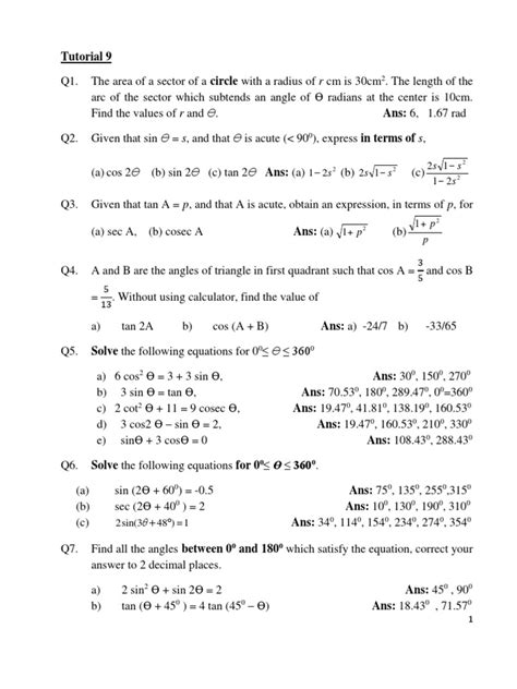 tut9 19 pdf trigonometric functions sine