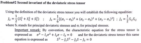 solved inelastic deformation of solids problem 2 second invariant of the deviatoric stress