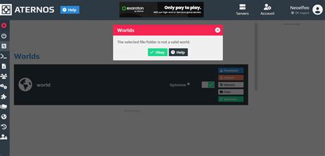 World Is Not A Valid File Server Aternos Community