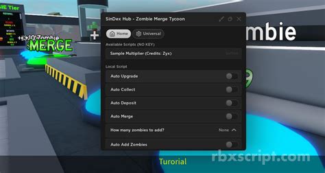 Zombie Merge Tycoon Auto Merge Auto Deposit Auto Collect Scripts