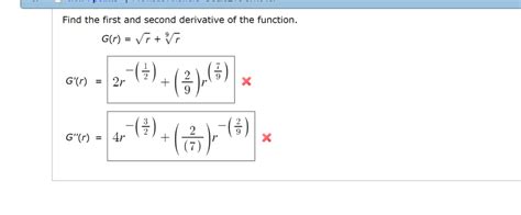 solved find the first and second derivative of the function