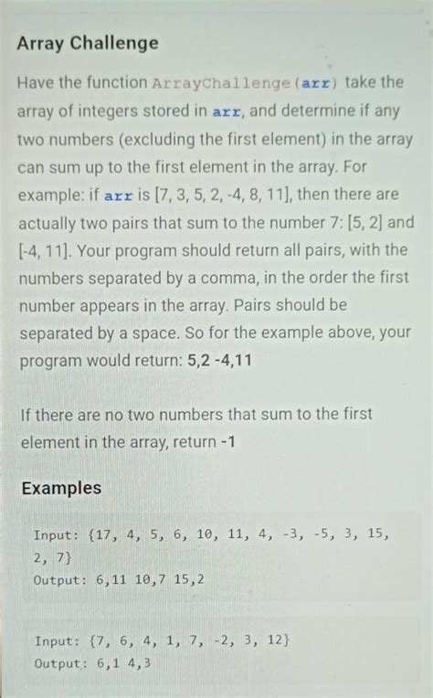 solved array challenge have the function arraychallenge