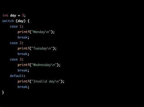 C Programming Switch Case YouTube