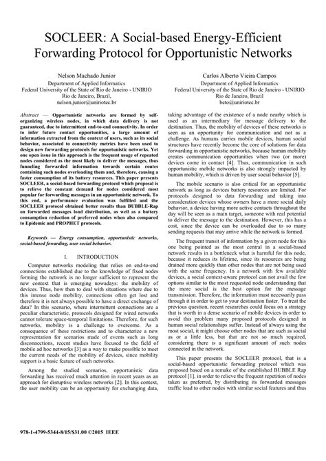 pdf socleer a social based energy efficient forwarding protocol for opportunistic networks