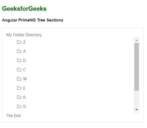 Angular PrimeNG Tree Sections GeeksforGeeks